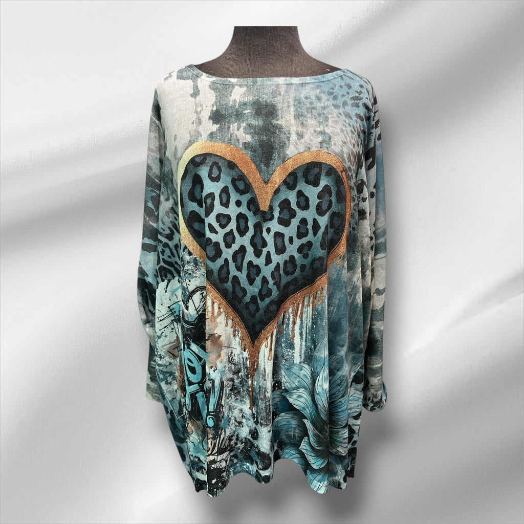 Chandail Manches 3/4 (Coeur Animal) – Boutique Sylbelle